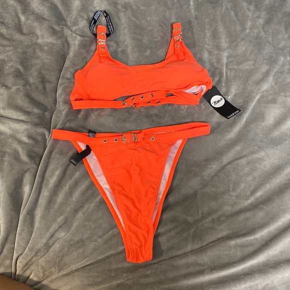 Boohoo | Swim | Sexy And Fun All Adjustable Bikini Neon Orange | Poshmark